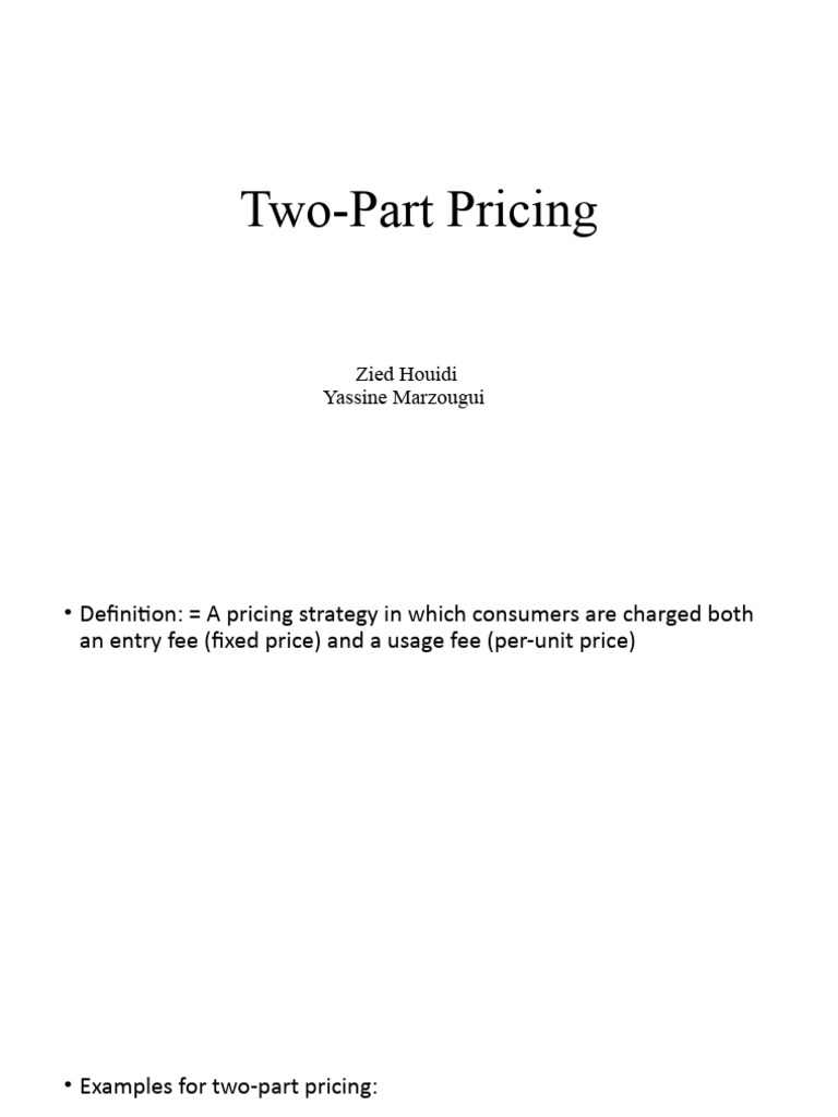 Two-Part Pricing | PDF