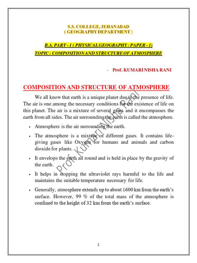 1186575210composition and Structure of Atmosphere (B.a.1) - Physical ...