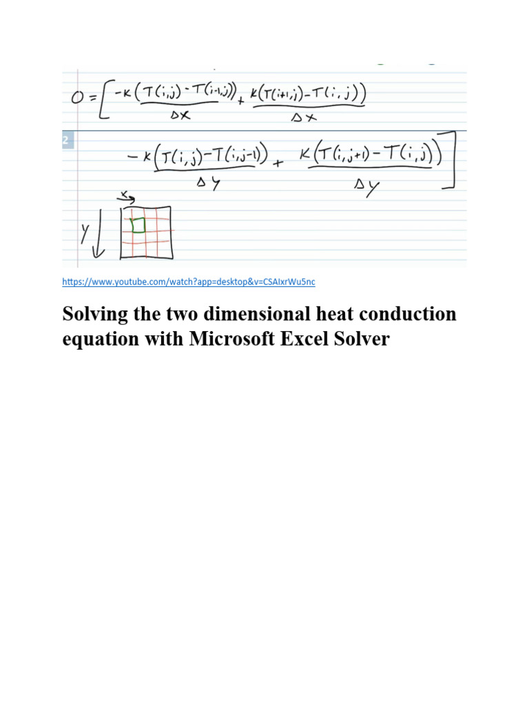 Solving The Two Dimensional Heat Conduction Equation With Microsoft ...
