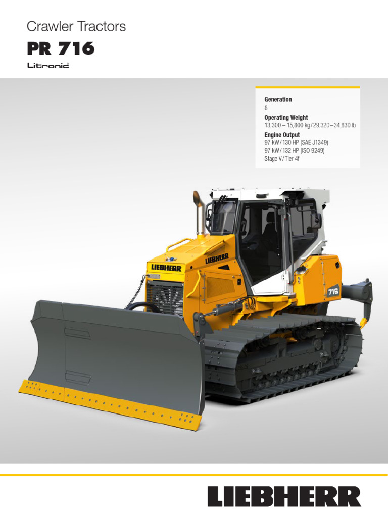 Liebherr PR 716 Dozer Specifications | PDF | Horsepower | Vehicle Parts