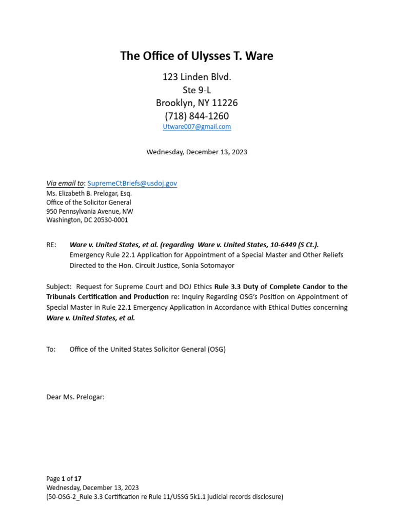 (50-OSG-2) 12.13.23 Representations Regarding Jeremy Jones' Rule 11 and ...