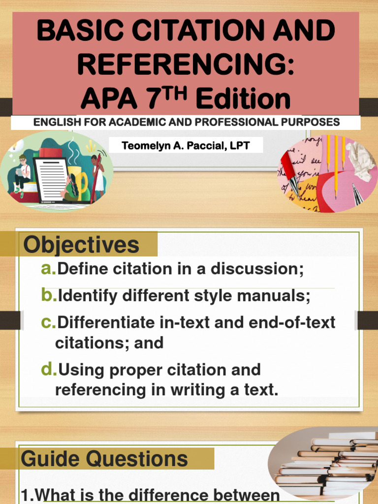 Module4 Basic Citation and Referencing | PDF | Citation | Apa Style