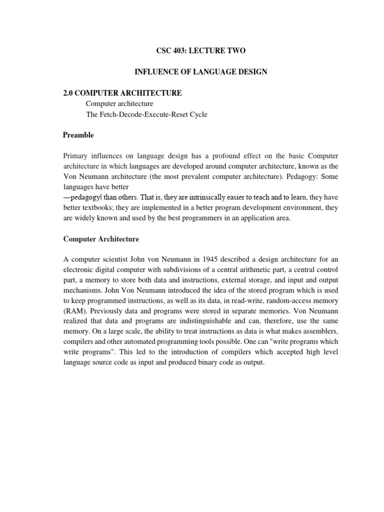 CSC 403 Lecture 2 | PDF | Computer Programming | Programming Paradigms