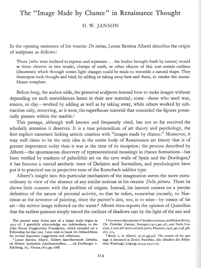 Horst Woldemar Janson, The "Image Made by Chance" in Renaissance ...