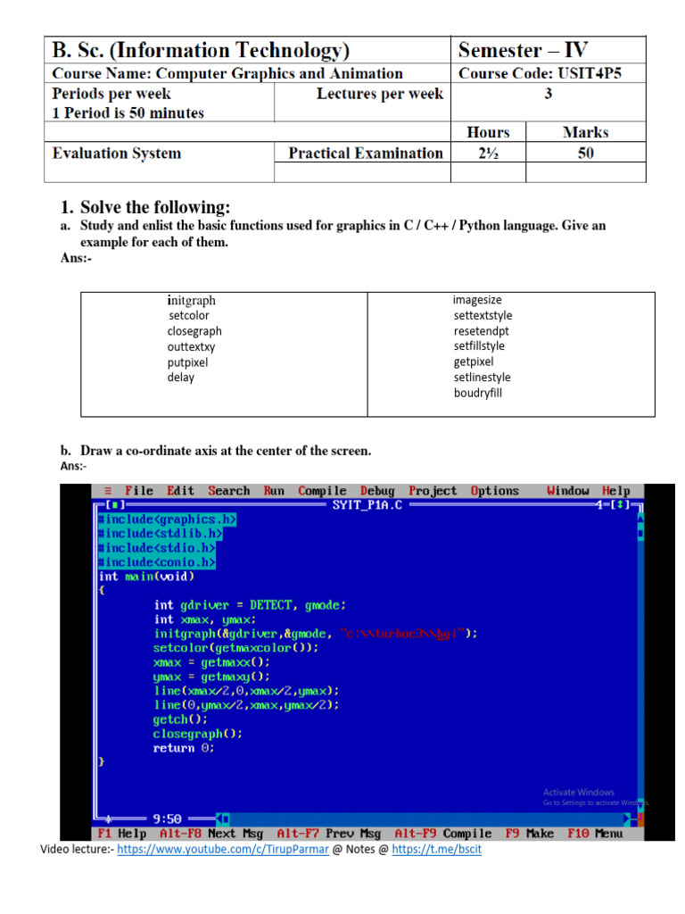 Practicals CGA | PDF | Ellipse | Graphics