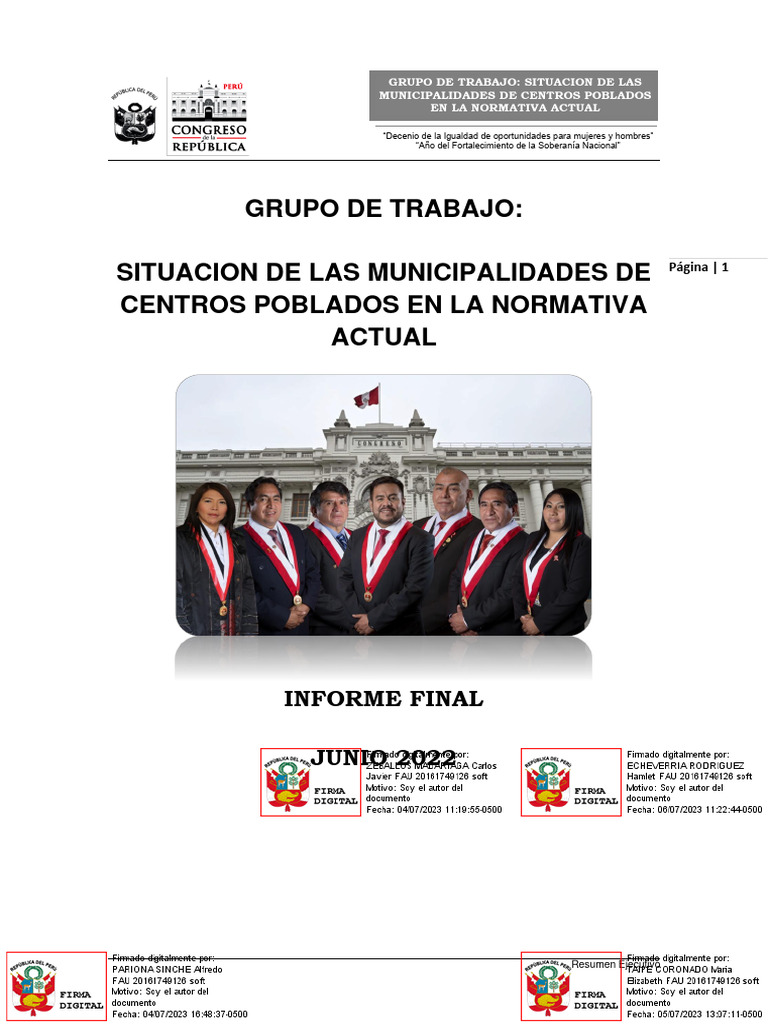 Situación de Municipalidades en Perú | PDF | Gobierno local | Presupuesto