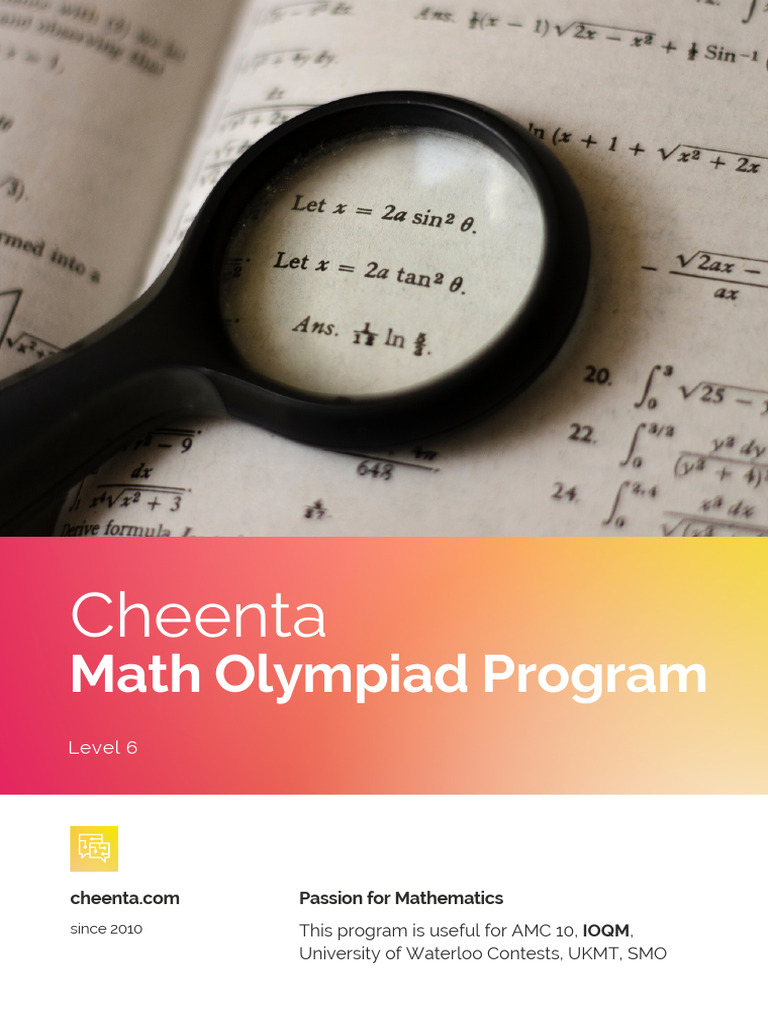 Math Olympiad Level 6 Program Cheenta 1 | PDF | Geometry | Equations