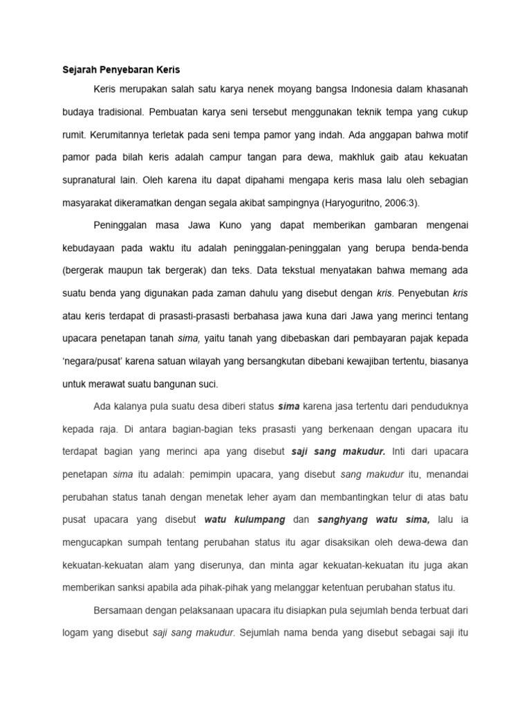 Sejarah dan Makna Keris Indonesia | PDF