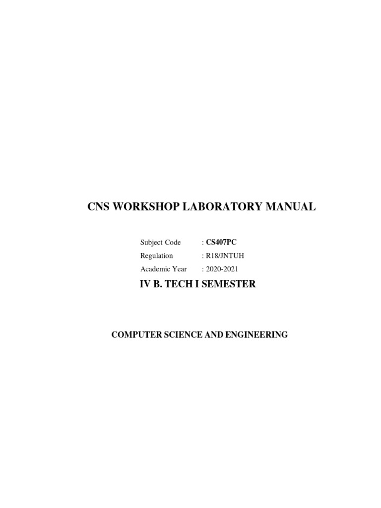 CNS LAB Manual | PDF | Engineering | Science