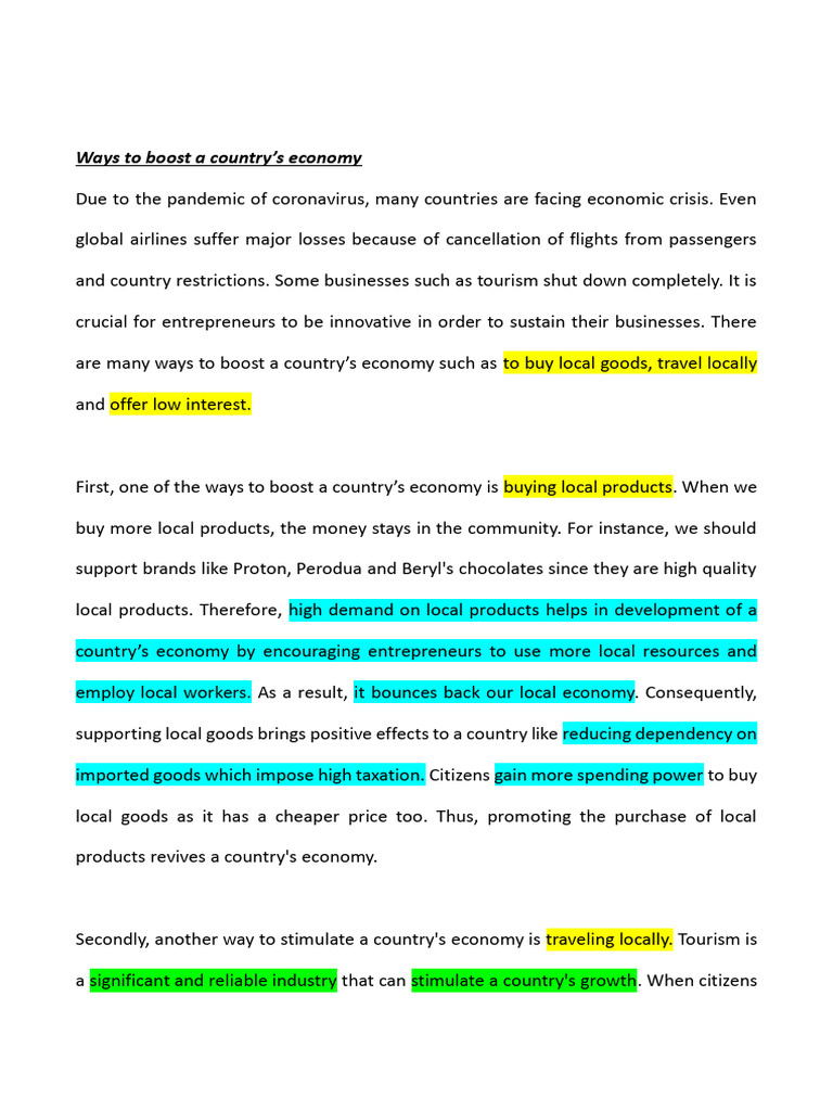 Ways To Boost A Country's Economy | PDF | Interest | Interest Rates