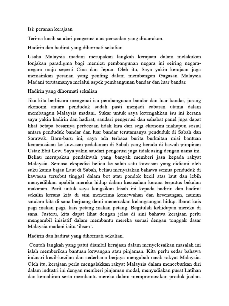 Peranan Kerajaan | PDF
