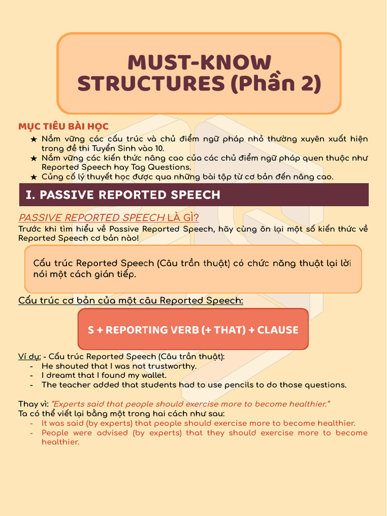 (2SG GEN 4) MUST-KNOW STRUCTURES - PHẦN 2 | PDF