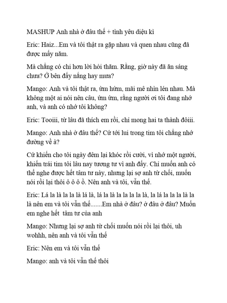 MASHUP Anh nhà ở đâu thế | PDF