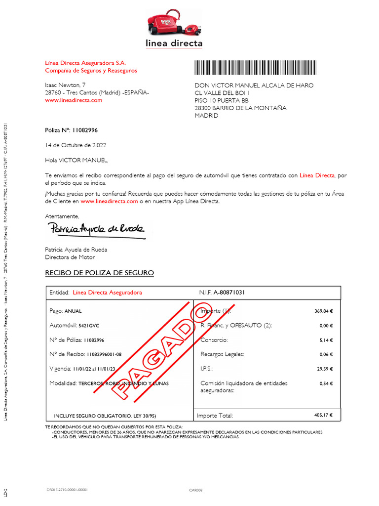 Documento PDF | PDF | Seguro | Póliza de seguros