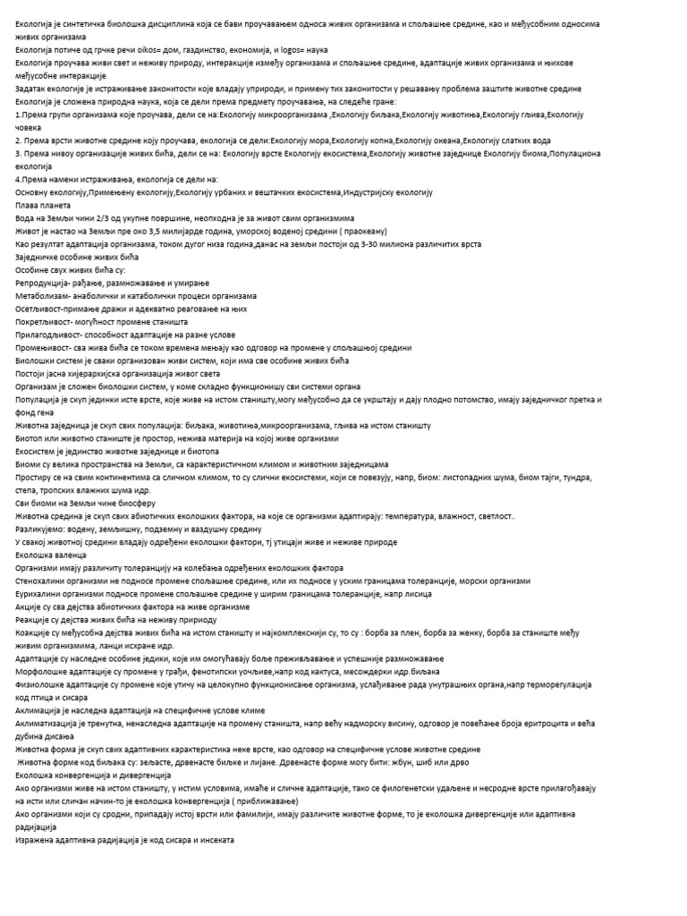 Ekologija 2.prezentacija | PDF