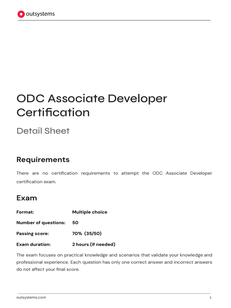 ODC Associate Developer Certification - Detail Sheet - EN | PDF | Web Application | Computer Science