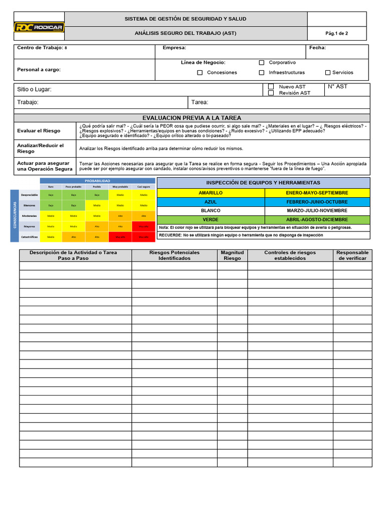 Formato Analisis de Riesgo | PDF | Riesgo