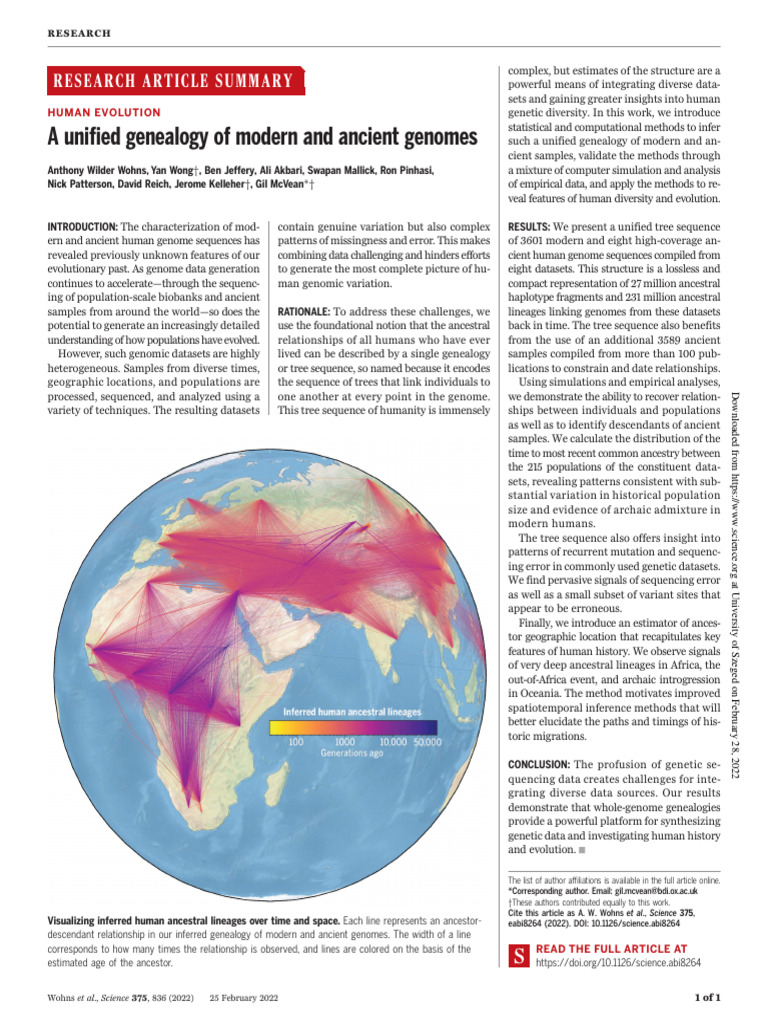 Science - Human Evolution | PDF | Haplotype | Dna Sequencing