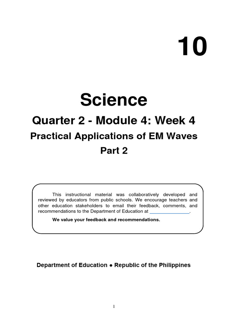 Q2 Science 10 MODULE 4 | PDF | Electromagnetic Spectrum ...