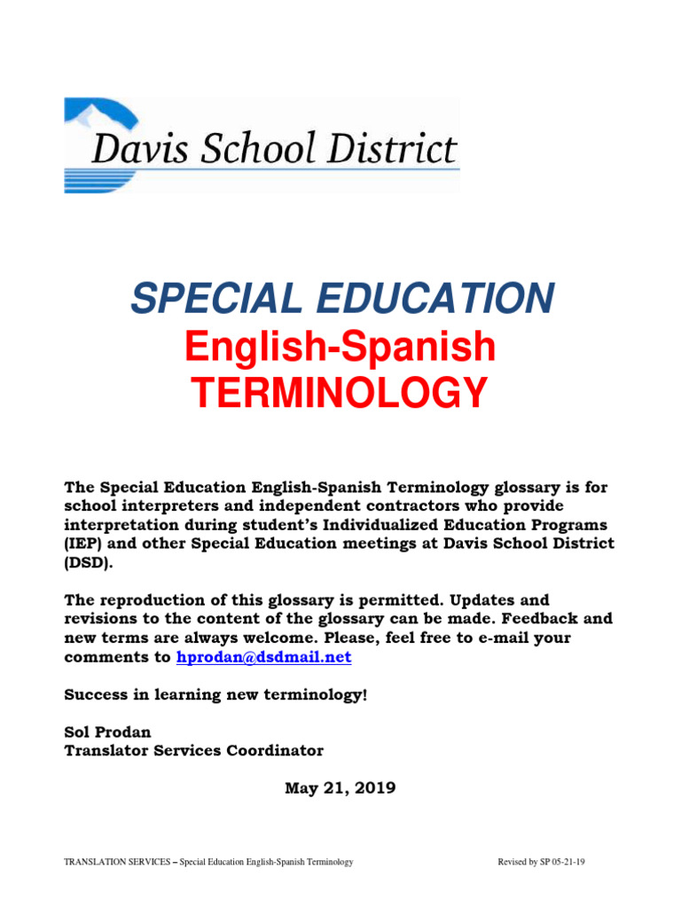 Special Ed IEP Glossary | Download Free PDF | Special Education ...