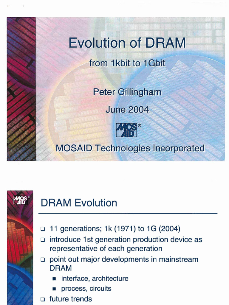 Evolution of DRAM 1kbit to 1Gbit June 2004 | PDF | Computer Memory | Dynamic Random Access Memory