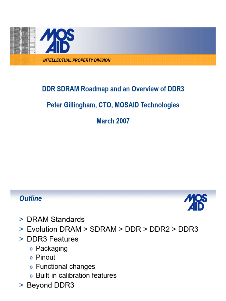 DDR SDRAM Roadmap and DDR3 Overview | PDF | Dynamic Random Access Memory | Electronics
