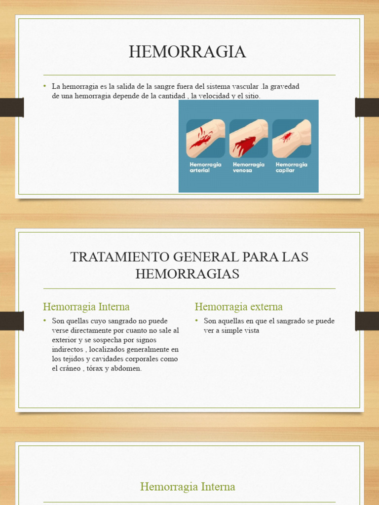 Tratamiento de Hemorragias Externas e Internas | PDF