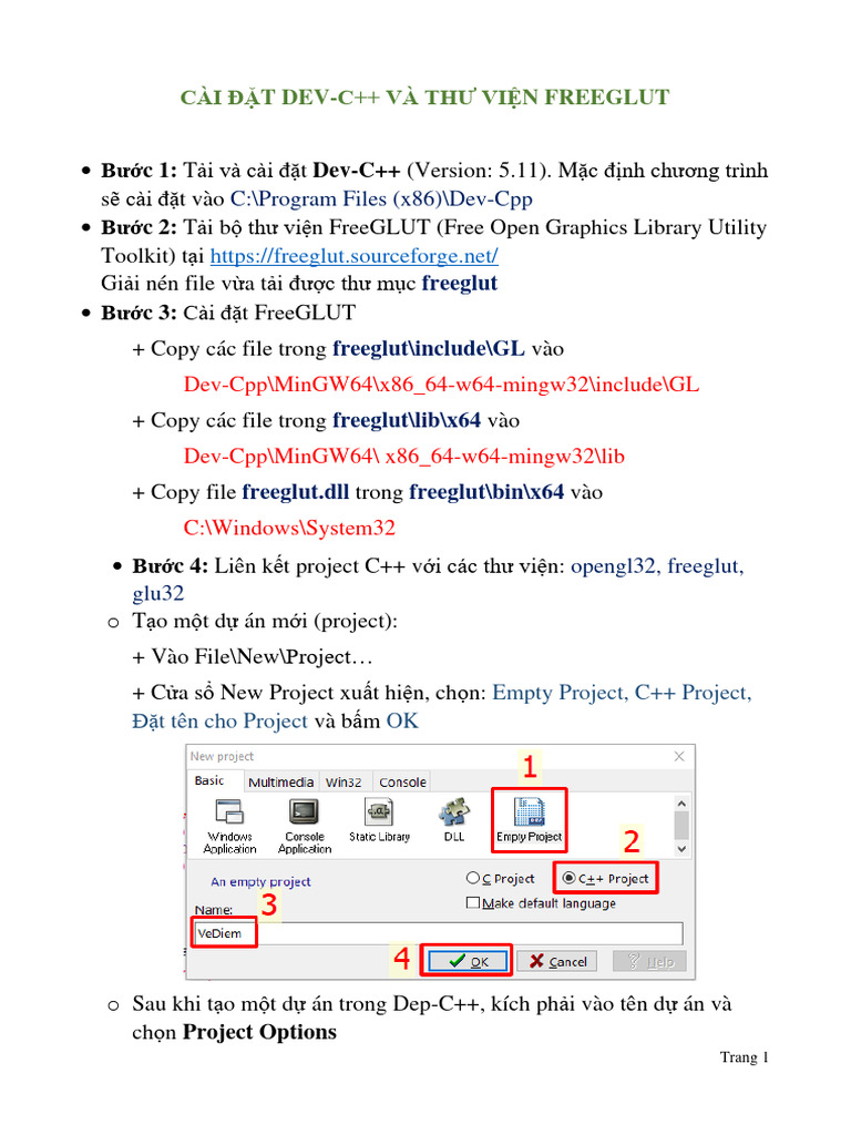 Buoi1 - DHMT - Cai Dat Thu Vien OpenCV Va Freeglut | PDF