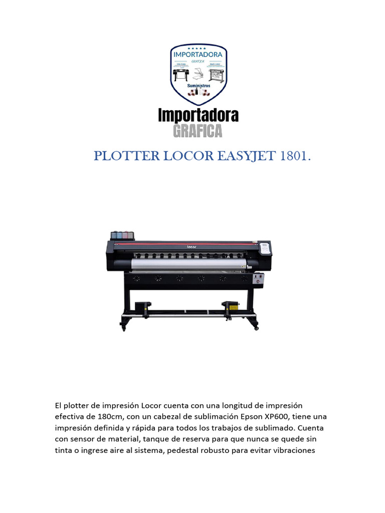 Plotter Locor Easyjet 1801 Imgraf New | PDF