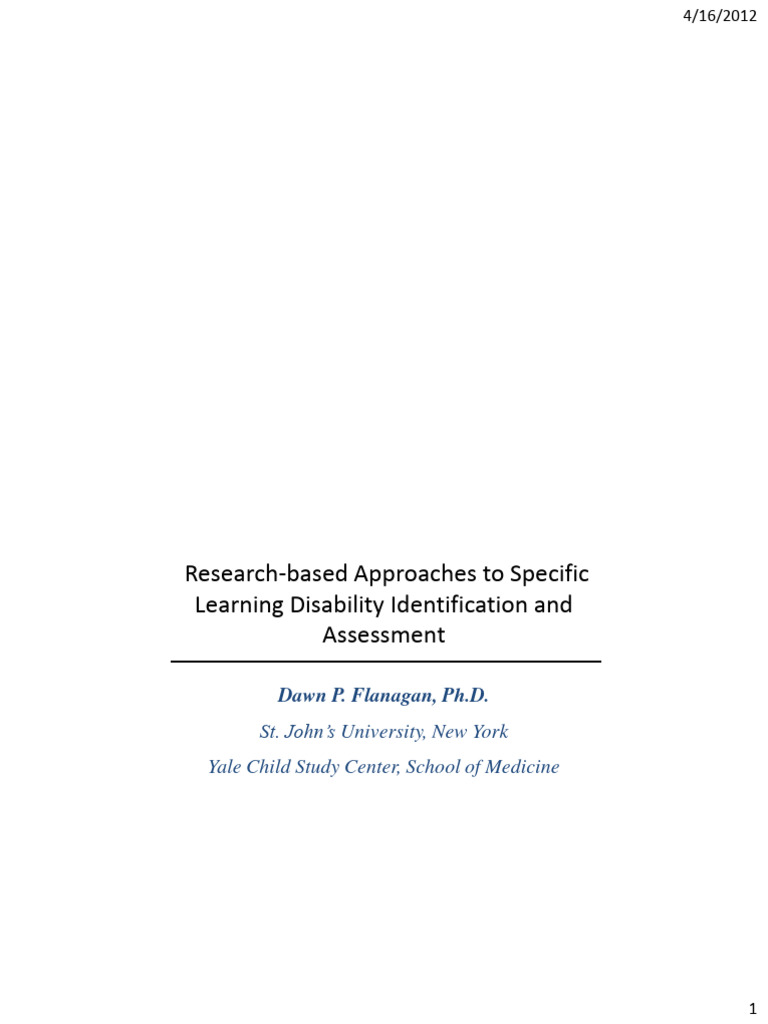 Canada FLANAGAN Handout 12 | PDF | Dyslexia | Behavioural Sciences