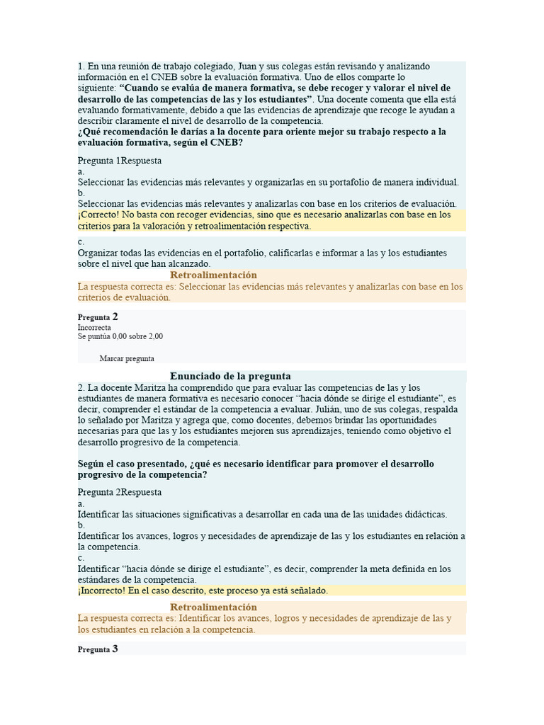 Retroalimentación: Enunciado de La Pregunta | PDF | Evaluación | Enseñando