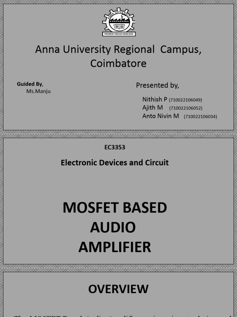 Mosfet Aa | PDF | Amplifier | Mosfet