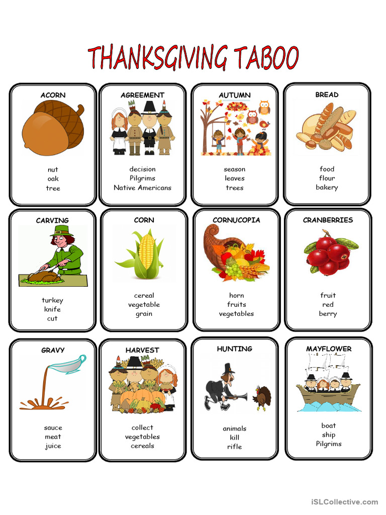 Thanksgiving Vocabulary and Concepts | PDF | Cooking, Food & Wine