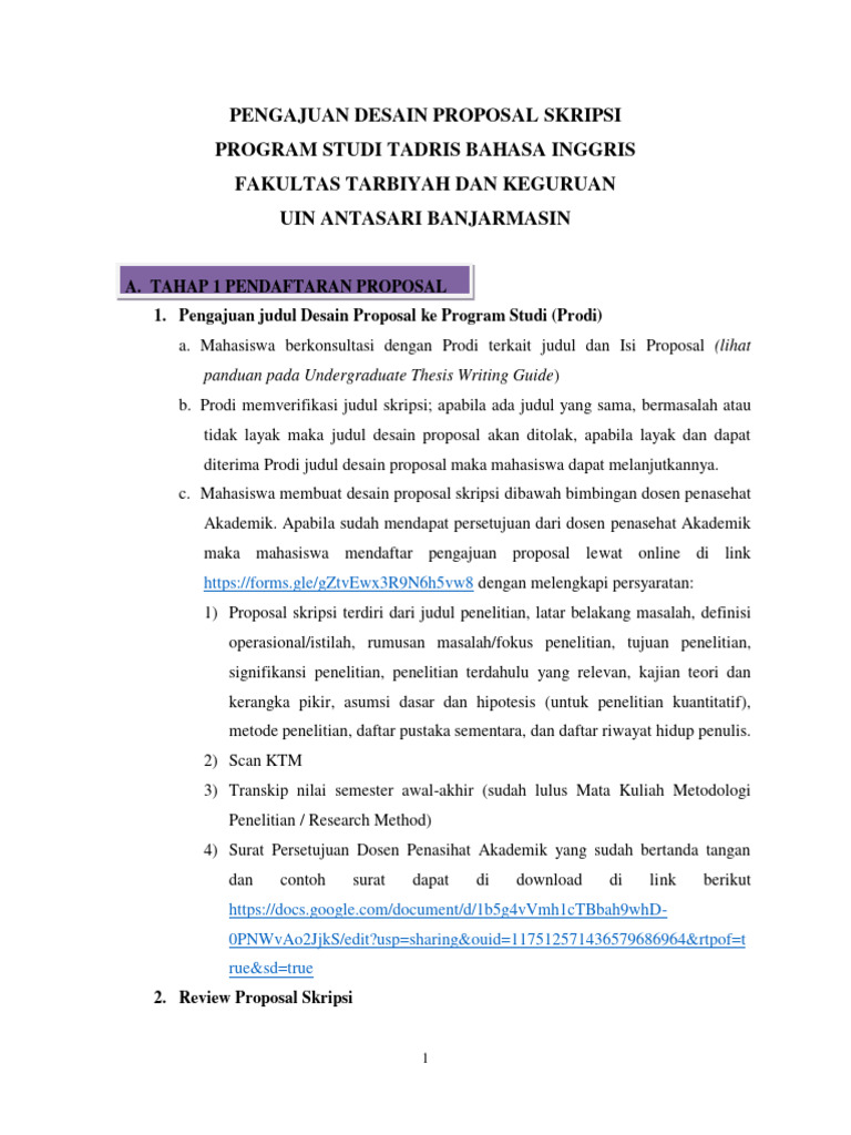 Panduan Proposal Skripsi Lengkap TBI 2022-1 | PDF | Karier ...