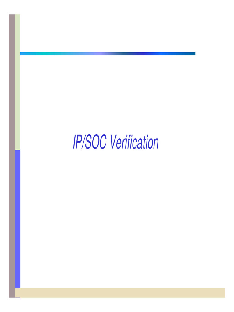 IP and SoC Verification 1665907688 | PDF | Formal Verification | System On A Chip