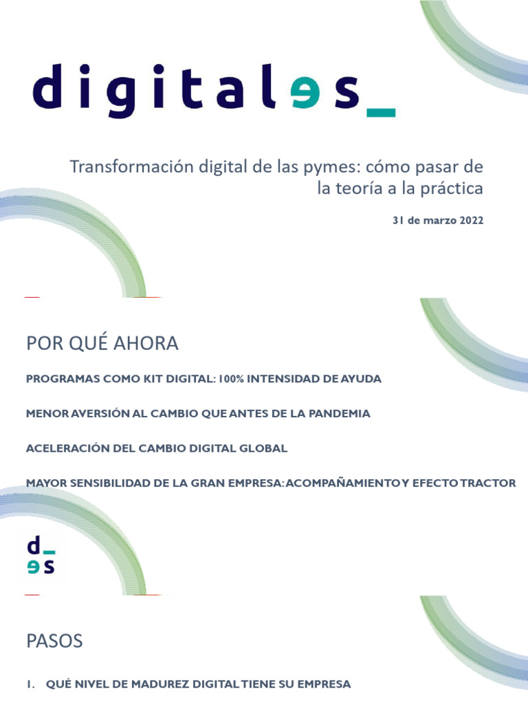 Transformaci On Digital Pym Es | PDF | Pequeñas y medianas empresas | Business