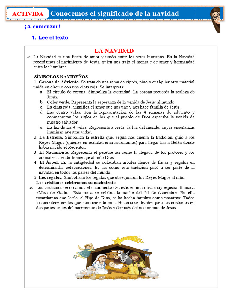 D4 A2 FICHA REL. Conocemos El Significado de La Navidad | PDF | Navidad | Natividad De Jesus