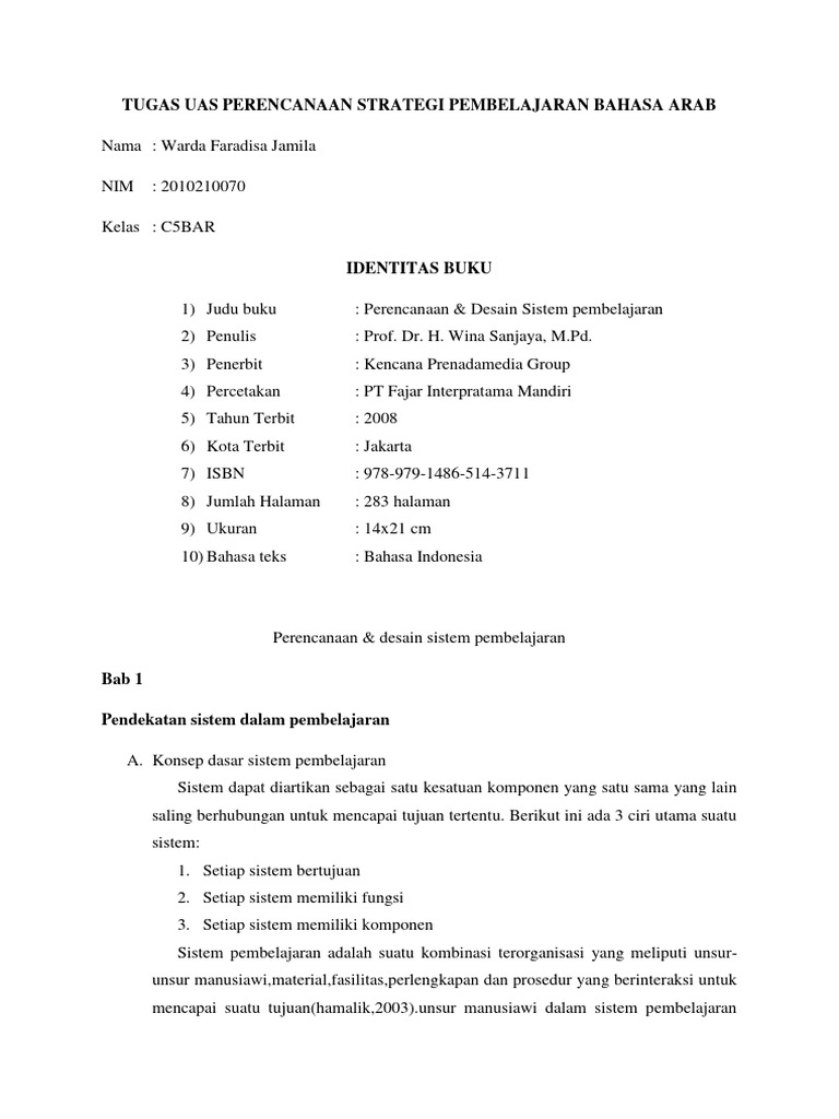 Warda Faradisa Jamila - 070 - Uas Perencanaan | PDF