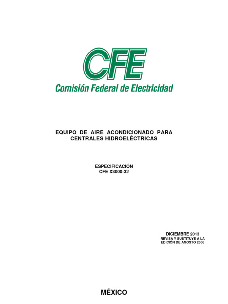 Aire Acon. CFE-X3000-32 | PDF | Aire acondicionado | Corriente alterna