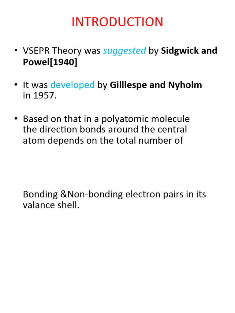 VSEPR Theory | PDF | Chemical Bond | Physical Sciences