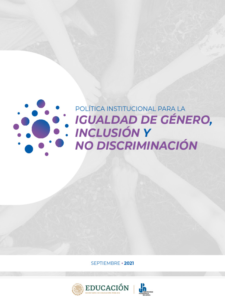 DOC-POLTICA INSTITUCIONAL PARA LA IGUALDAD DE GNERO INCLUSION Y NO DISCRIMINACION 31agosto | PDF ...