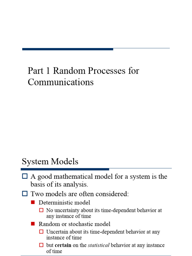 Part 1 Random Processes For Communications | PDF | Stationary Process ...