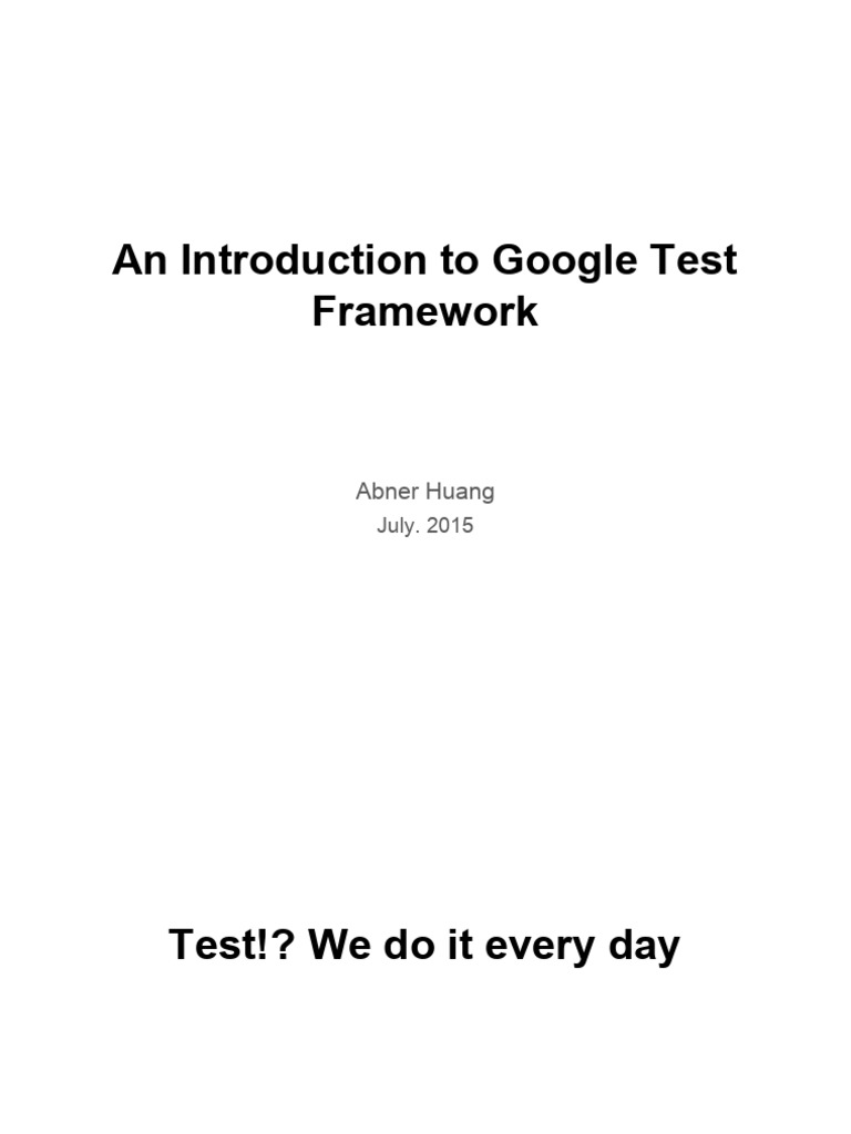 Google Test Framework Public | PDF | Source Code | C++