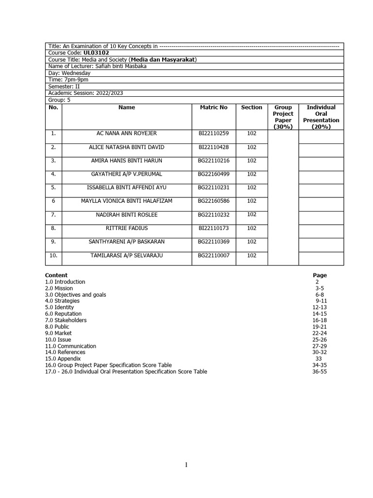 CA1 Group 5 Project Paper and CA4 Individual Oral Presentation | PDF ...