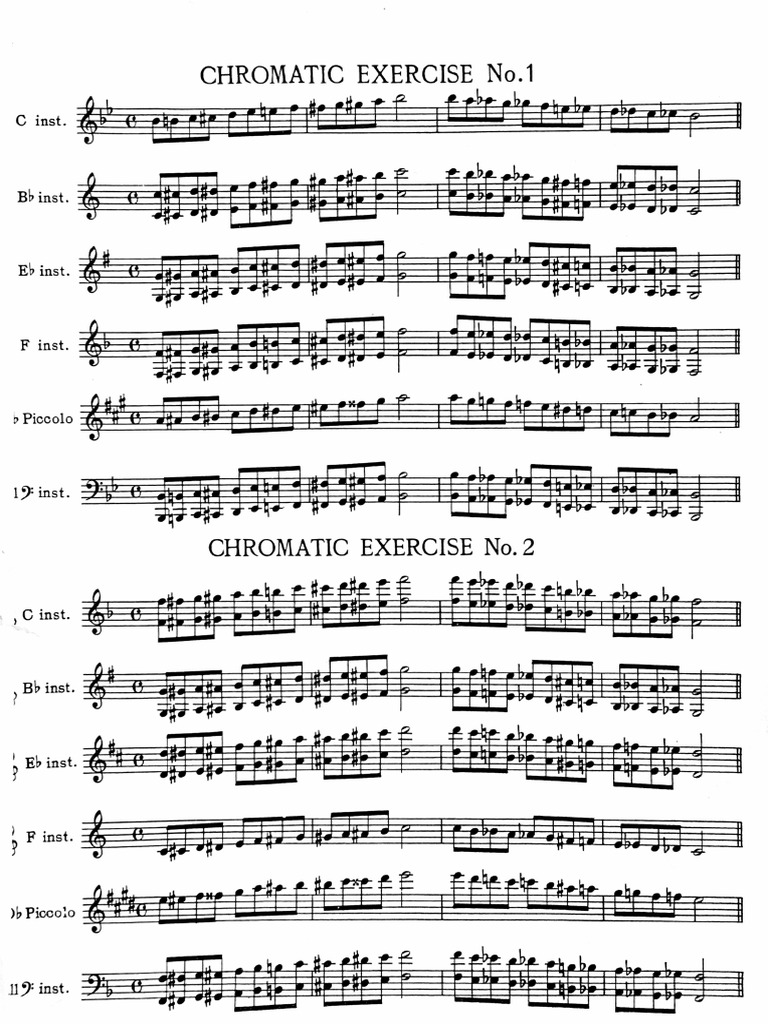Concert Bb & F chromatic scales | PDF