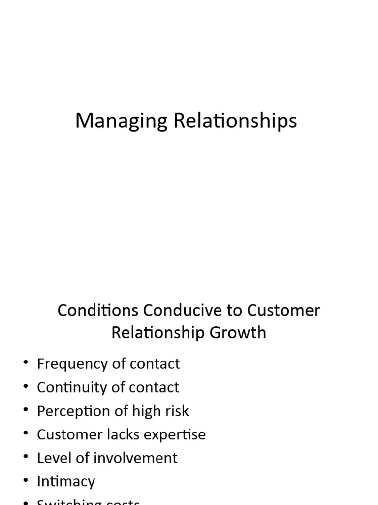 Managing Relationships | PDF | Sales | Risk