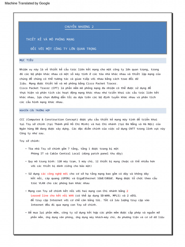 HK1 - 2324 - BTL2-Network Design For A Company | PDF