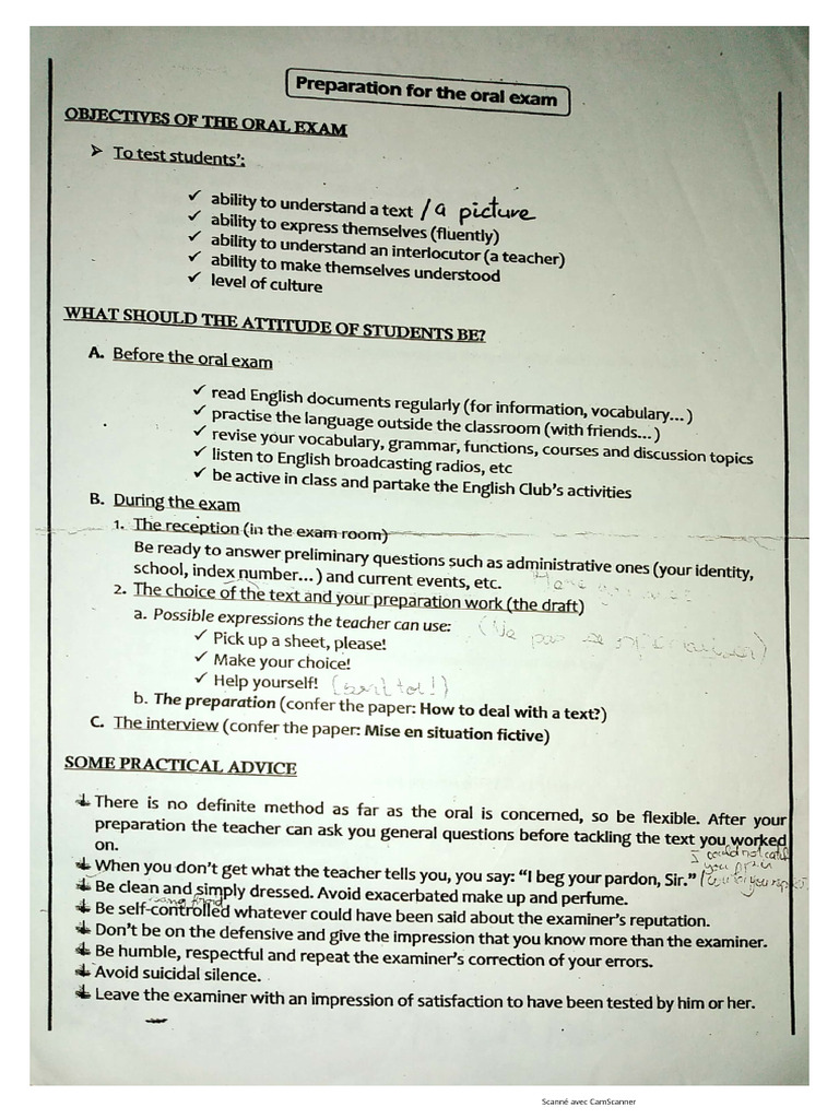 ORAL EXAM PREPARATION(ISHAKU'S DOC) | PDF