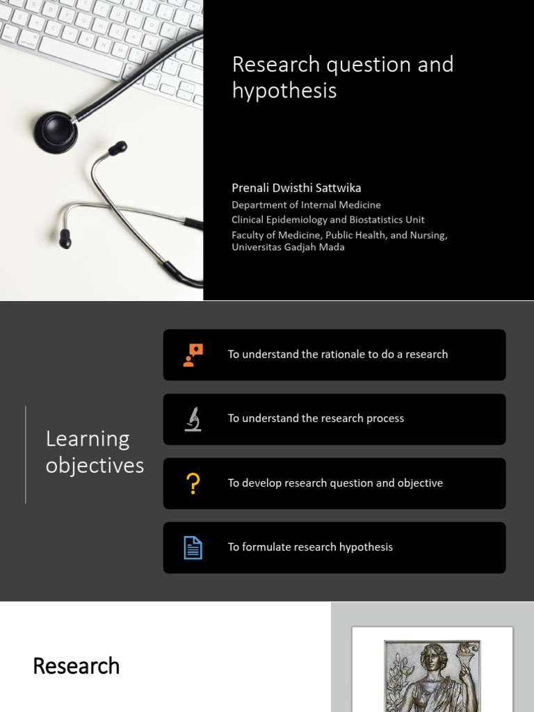 Research Question and Hypothesis 13042021 | PDF | Hypothesis | Null Hypothesis