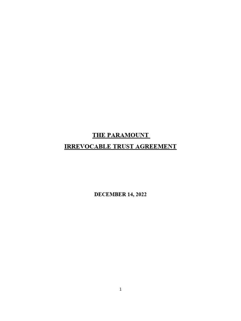 The Paramount Trust | PDF | Trust Law | Trustee
